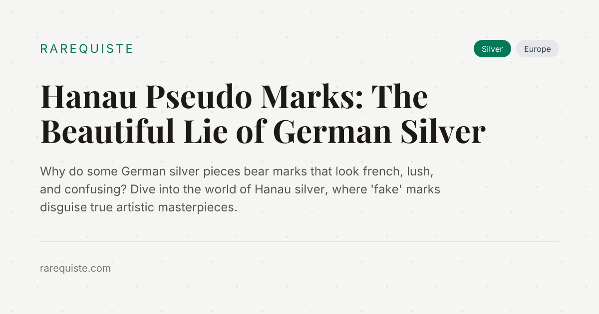 Hanau Pseudo Marks: The Beautiful Lie of German Silver - RareQuiste